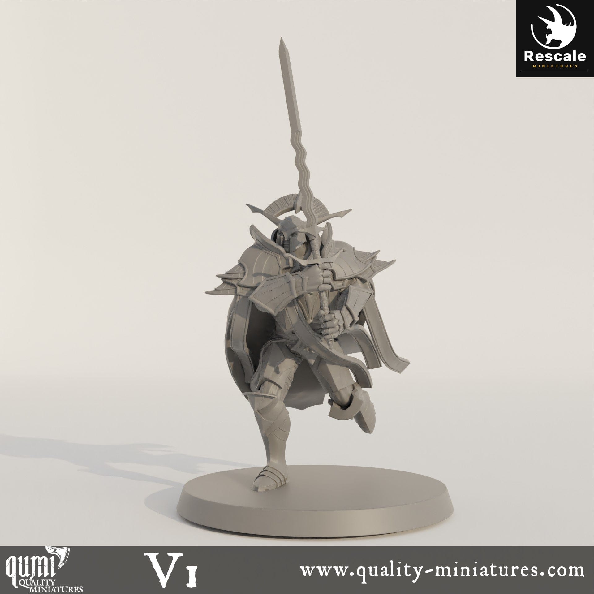 Aeterna Infantry General - 32mm Tabletop RPG Mini - Qumi - Rescale Min ...