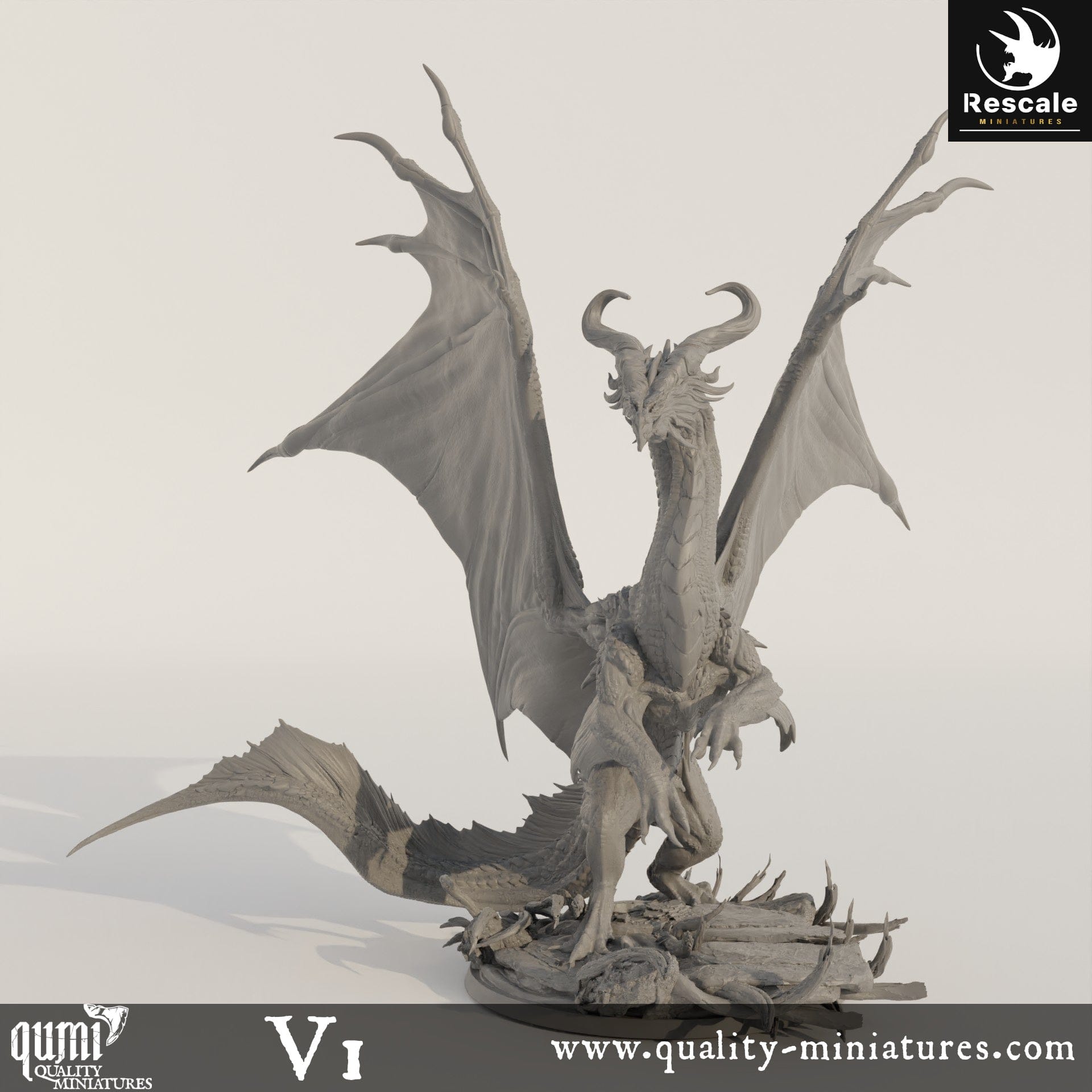 Bronze Dragon Legendary - 32mm Tabletop RPG Mini - Qumi - Rescale Mini ...