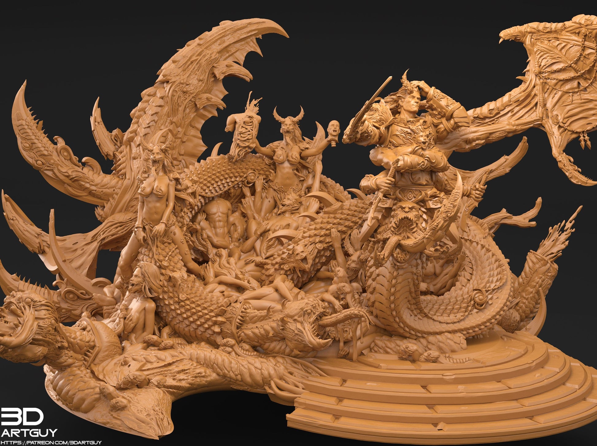 Giant Snake Hedonist Diorama - 32mm Tabletop RPG Miniature – Quality ...